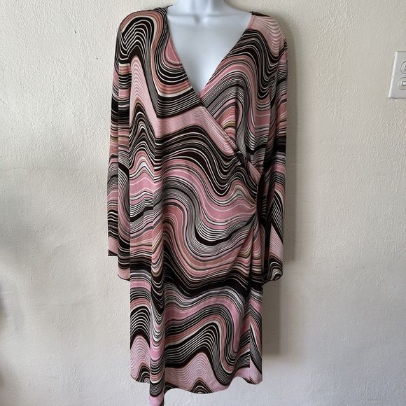 Rag | Dresses | Vintage Y2k Rag Swirl Psychedelic Pink Dress V Neck ...